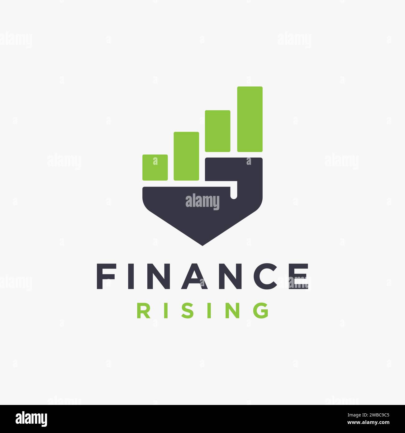 Abstract rising hand finance chart power growth logo vector Stock ...