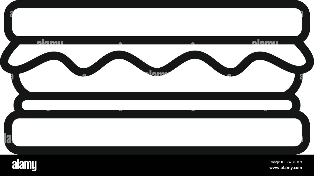 Home made sandwich icon outline vector. Fast food. Take away lunch ...