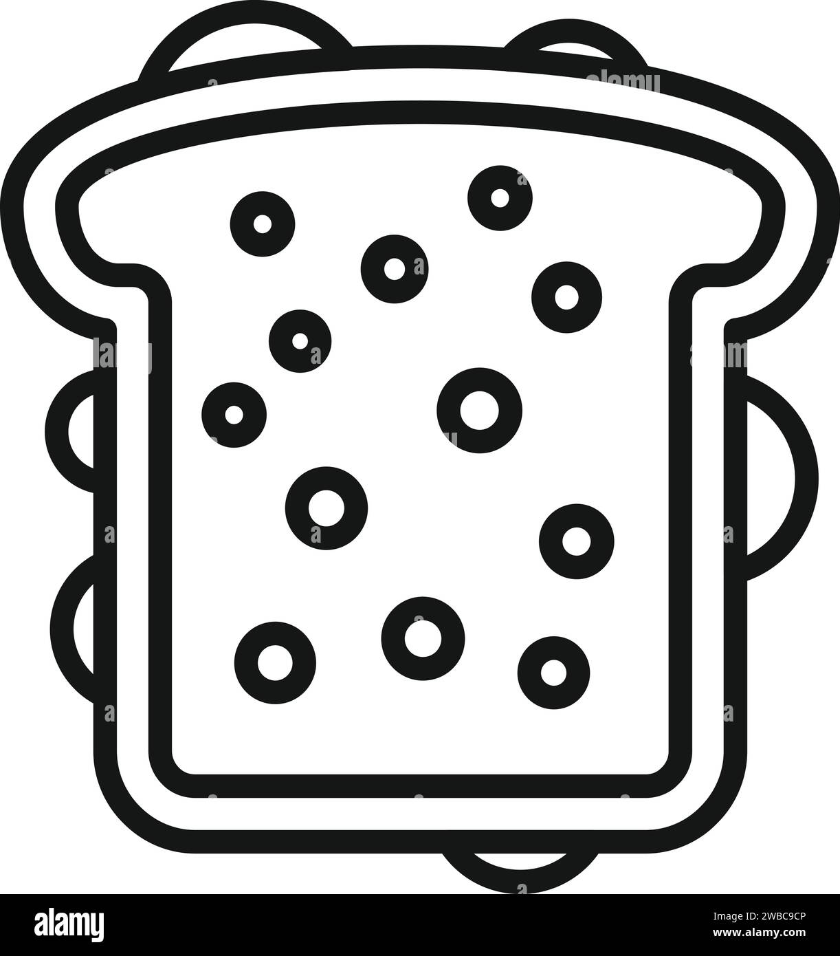School homemade sandwich icon outline vector. Container box. Snack ...