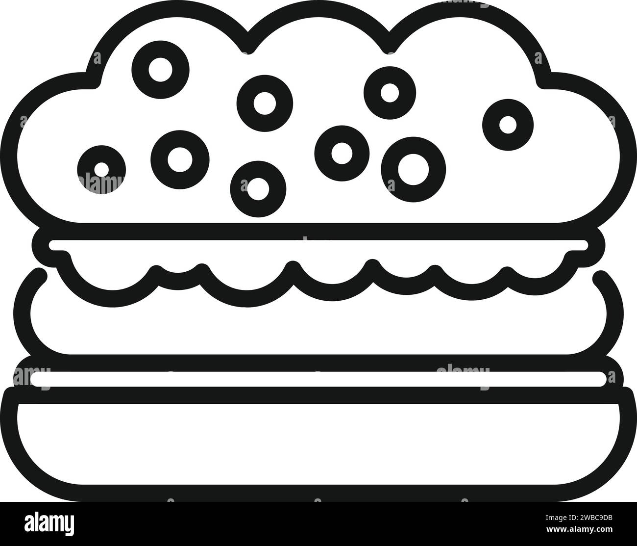 Tasty burger food icon outline vector. Street unhealthy snack ...