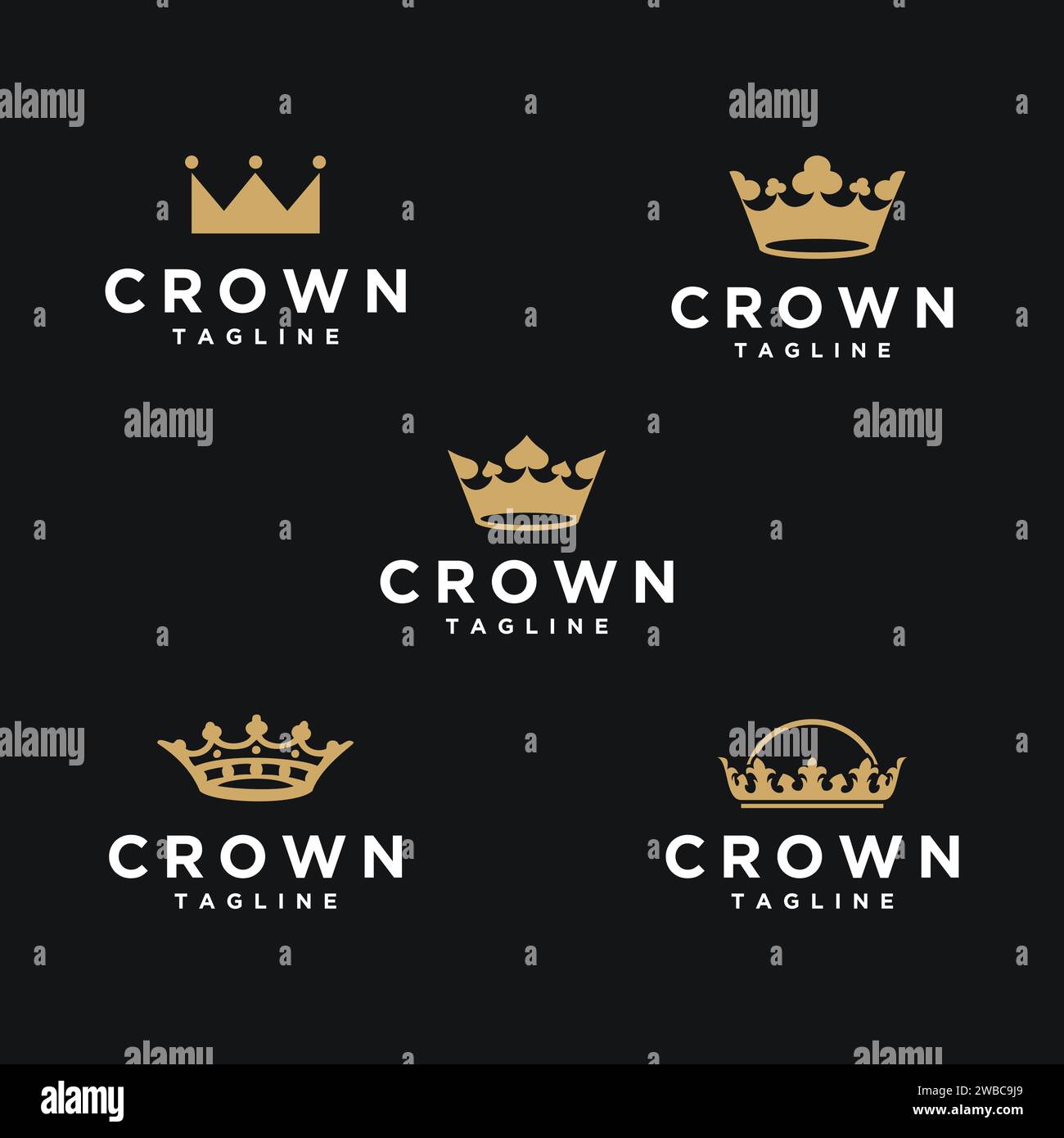 Set of Luxury crown Logo icon Stock Vector Image & Art - Alamy