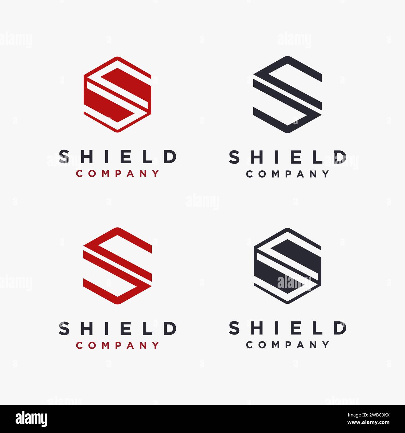 Set of Hexagon letter S shield logo collection Stock Vector Image & Art ...