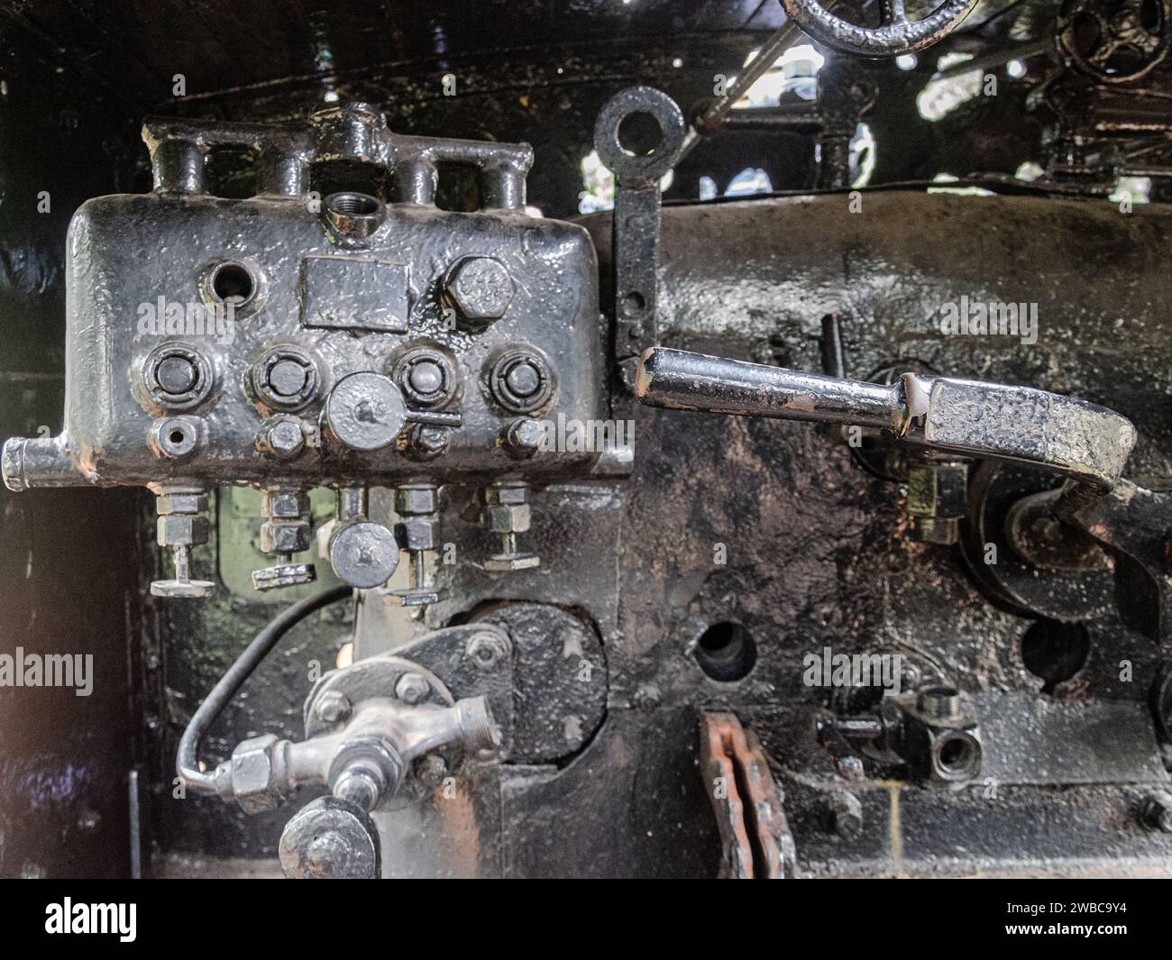 Rusty steam engine of an old locomotive Stock Photo - Alamy