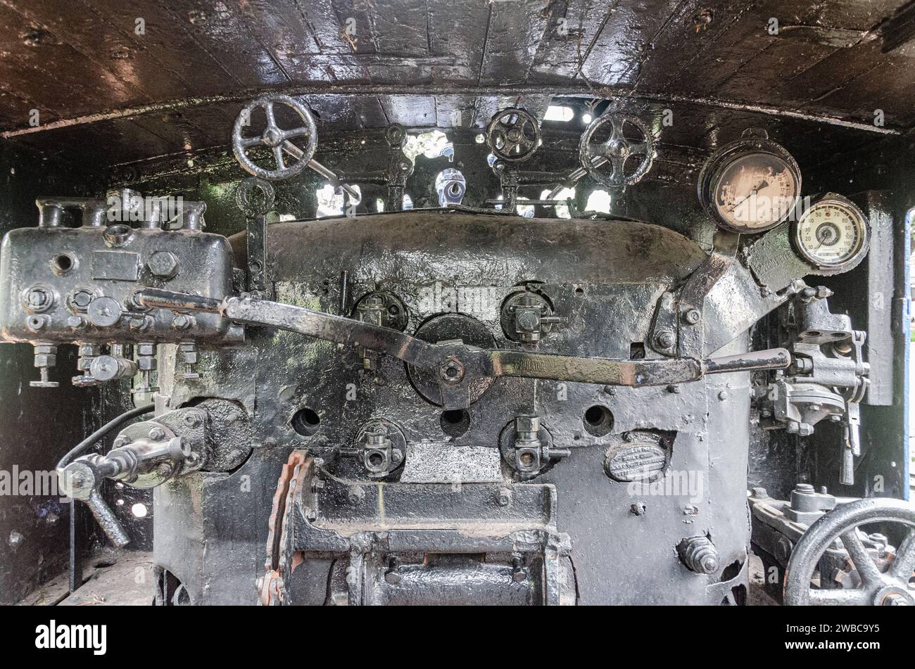 Rusty steam engine of an old locomotive Stock Photo - Alamy