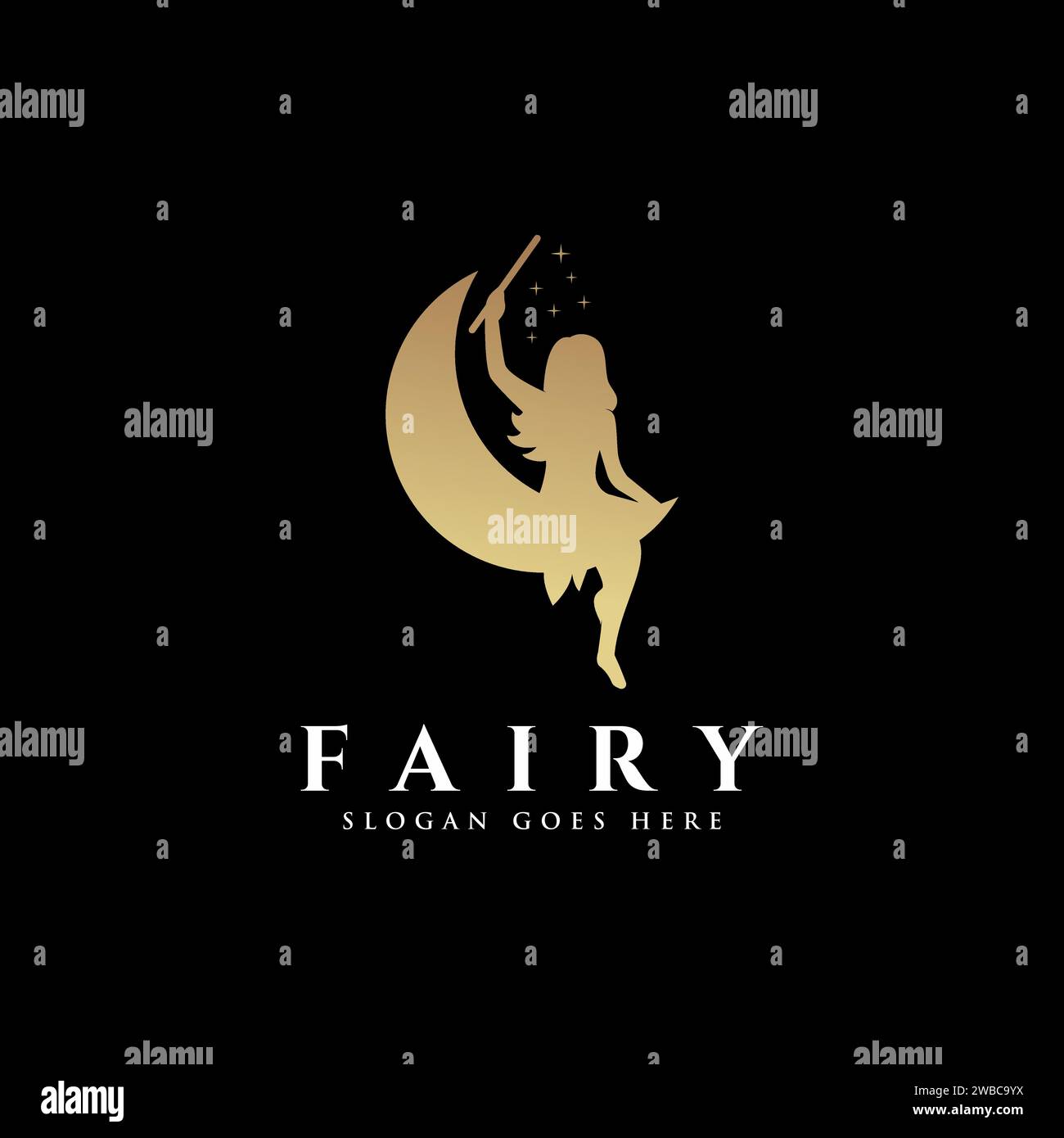 Fairytale moon logo Stock Vector Images - Alamy