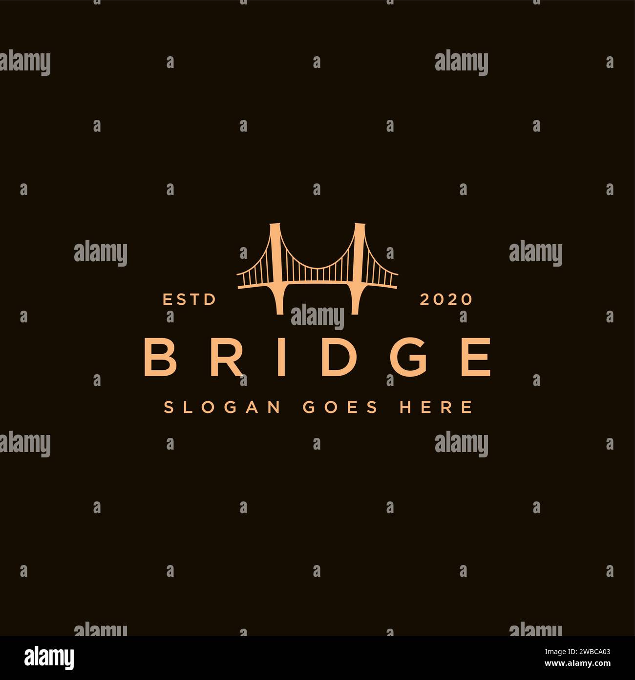 Simple minimalist bridge logo vector template Stock Vector Image & Art ...