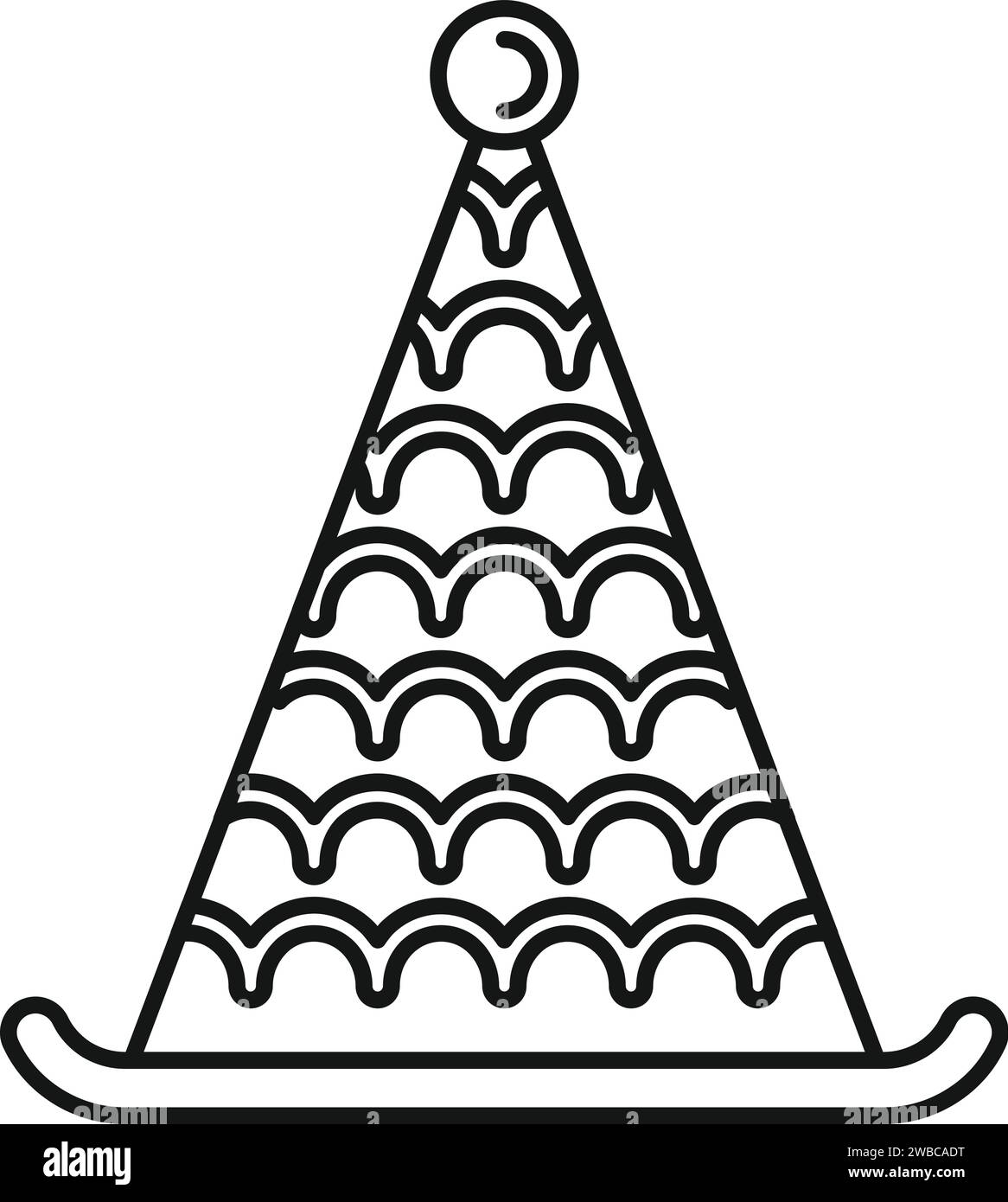 Line party hat icon outline vector. Happy cone carnival. Game ...