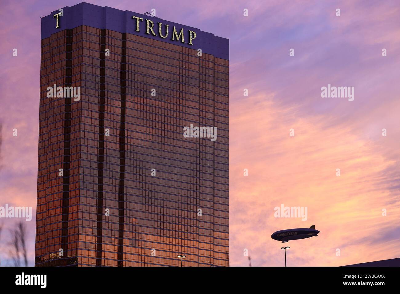Las Vegas, NV, USA. 9th Jan, 2024. An exterior view of the Trump Hotel ...