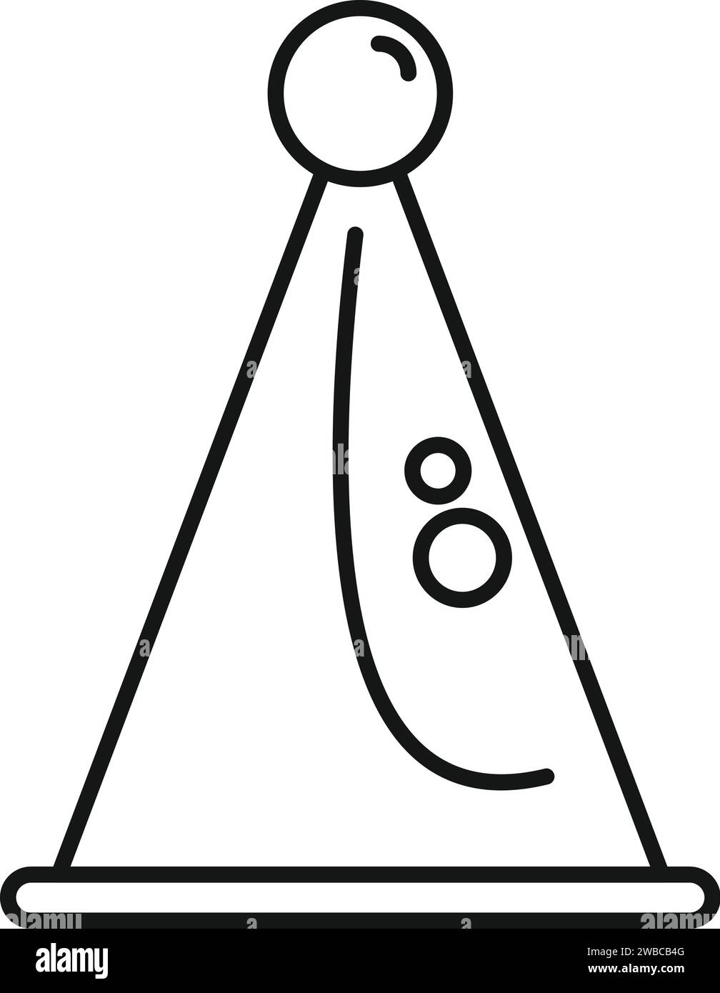 Funny party hat icon outline vector. Game decoration. Kid head covering ...