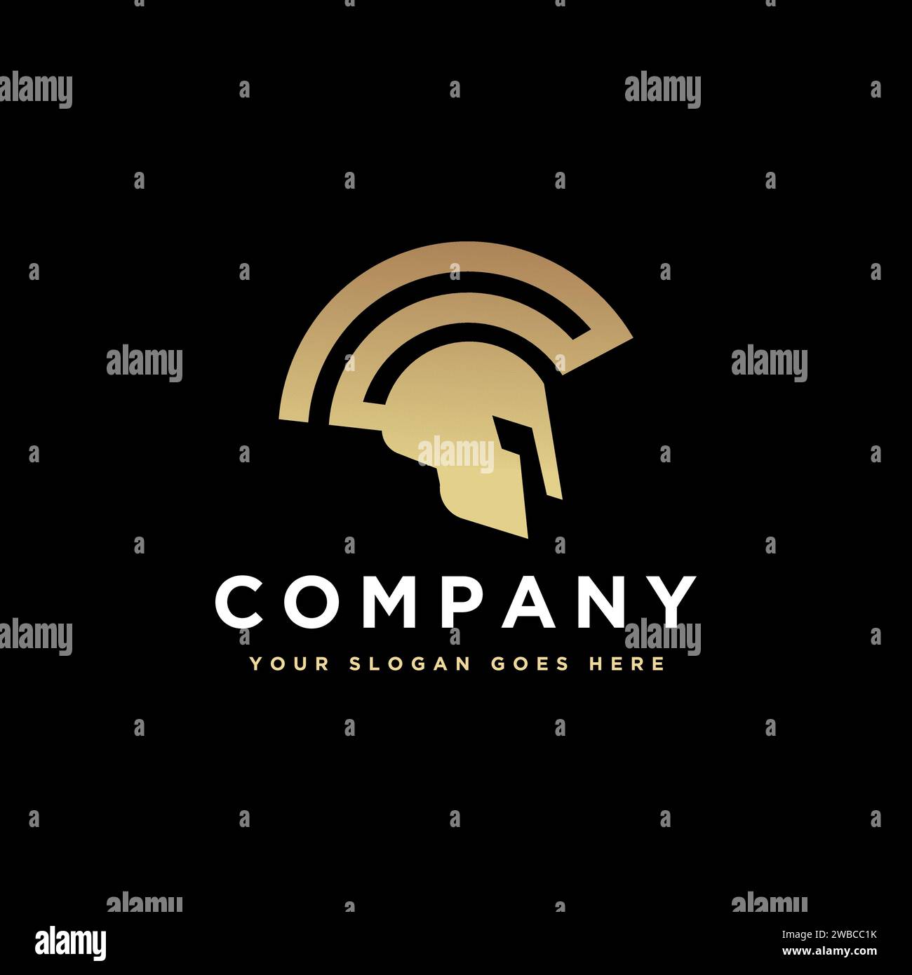 Modern helmet of spartan and signal wave logo icon Stock Vector Image ...