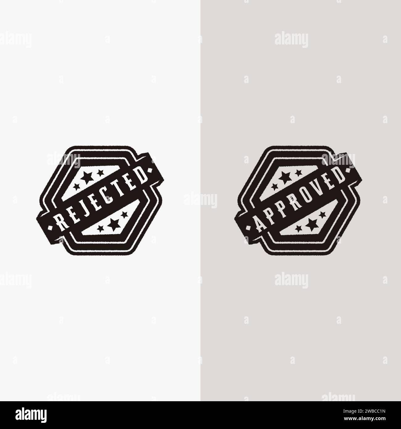 Approved and rejected permit set Stamp label seal badge logo Vector Stock Vector Image & Art - Alamy