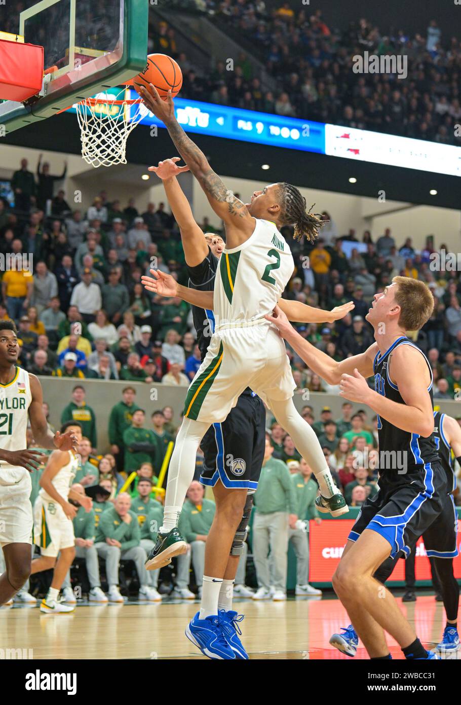 Waco, Texas, USA. 9th Jan, 2024. Baylor Bears guard Jayden Nunn (2 ...