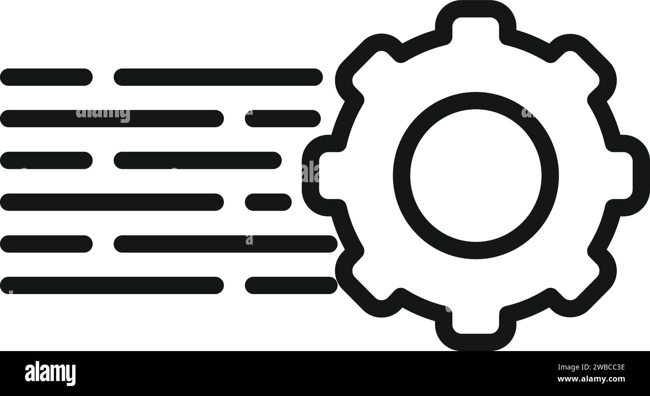 Gear velocity support icon outline vector. Speed scale run. Gauge pace ...