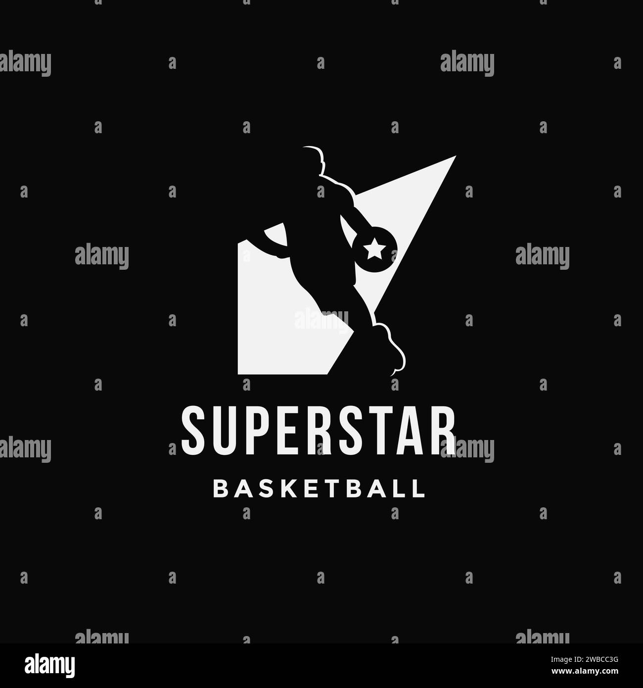 The star of basketball logo vector, spotlight basketball logo vector ...