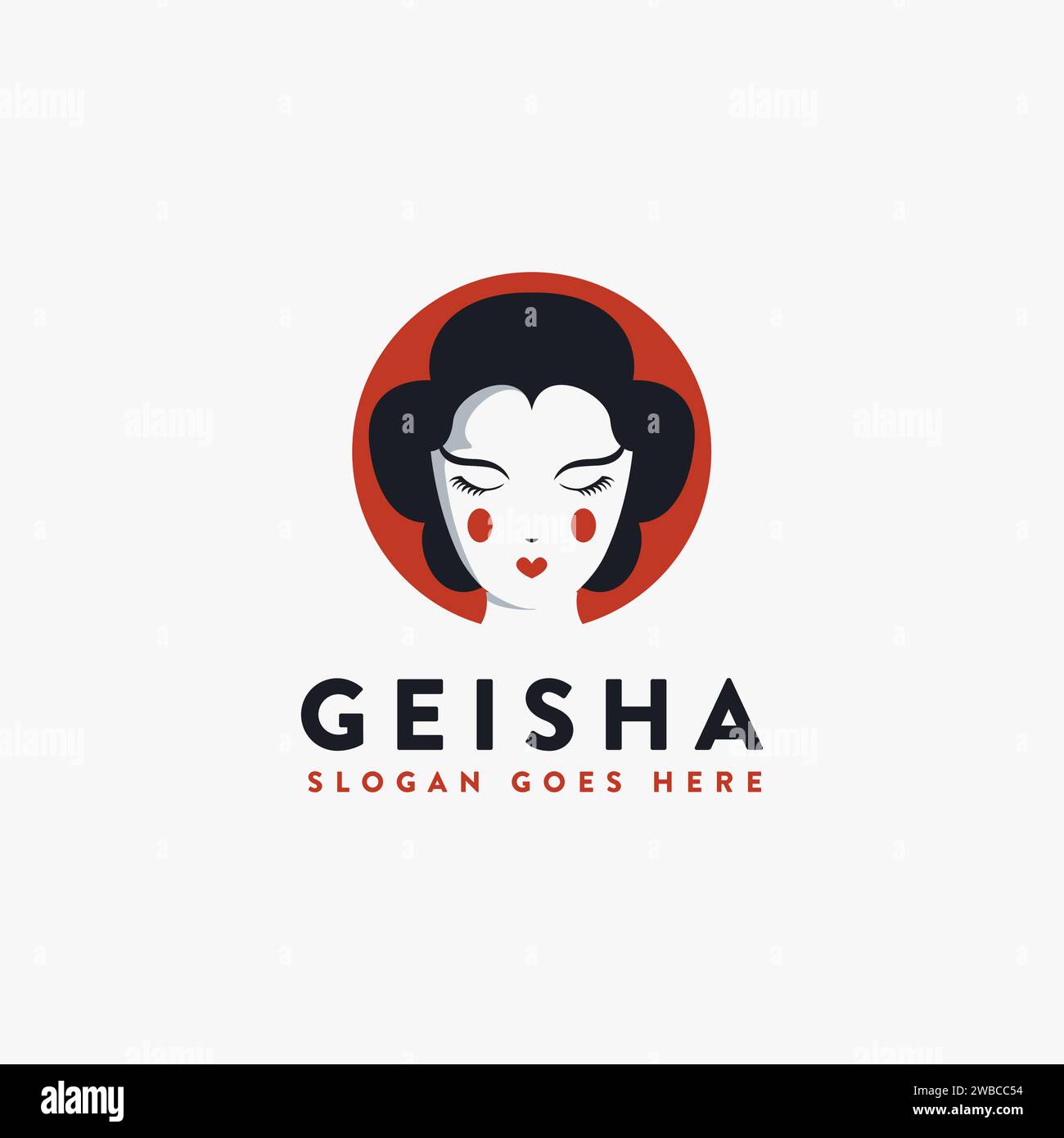Simple head of Japanese Geisha Logo Icon Stock Vector Image & Art - Alamy