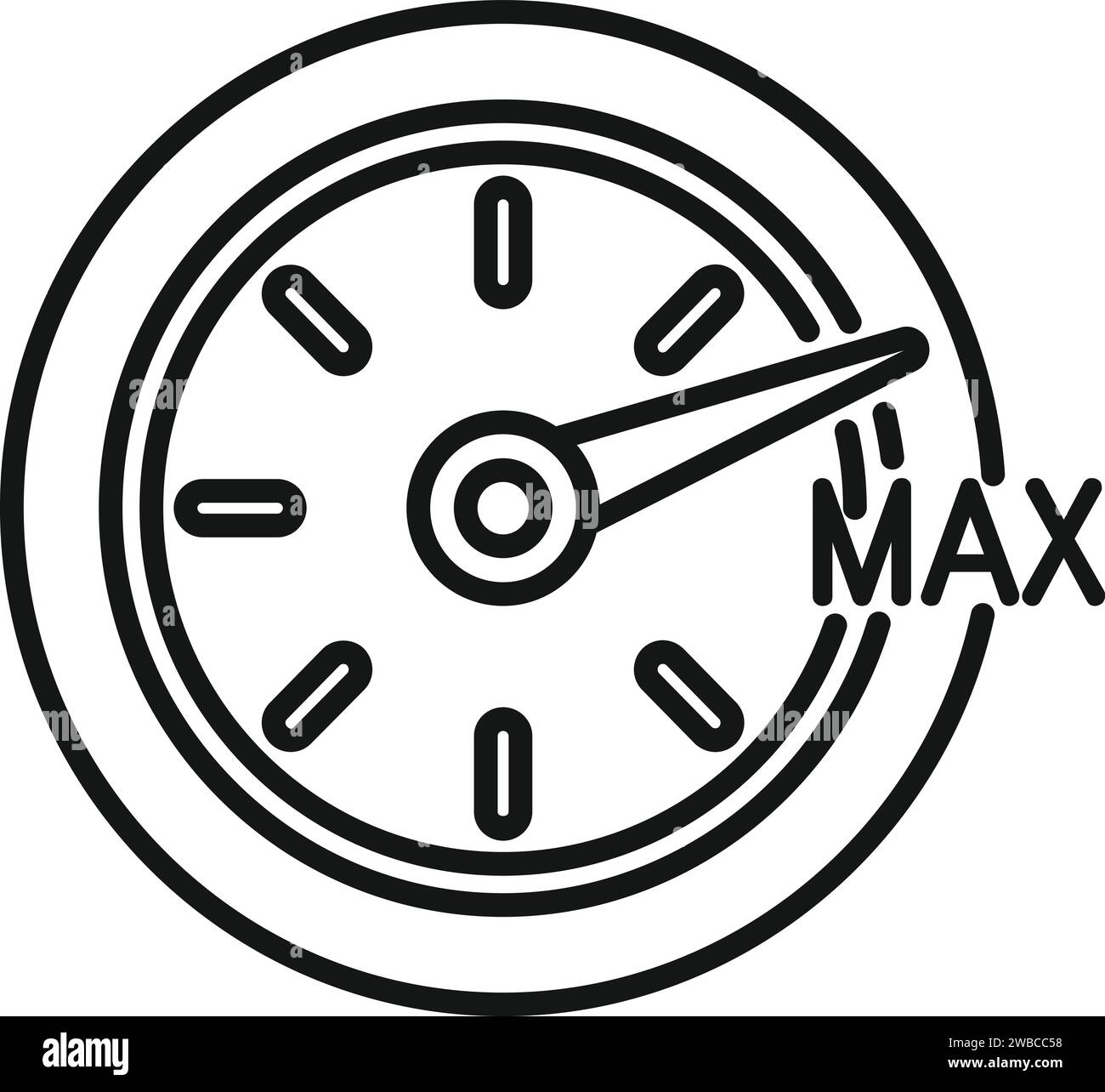 Max gauge velocity icon outline vector. Dark shoe meter. Scale run work ...