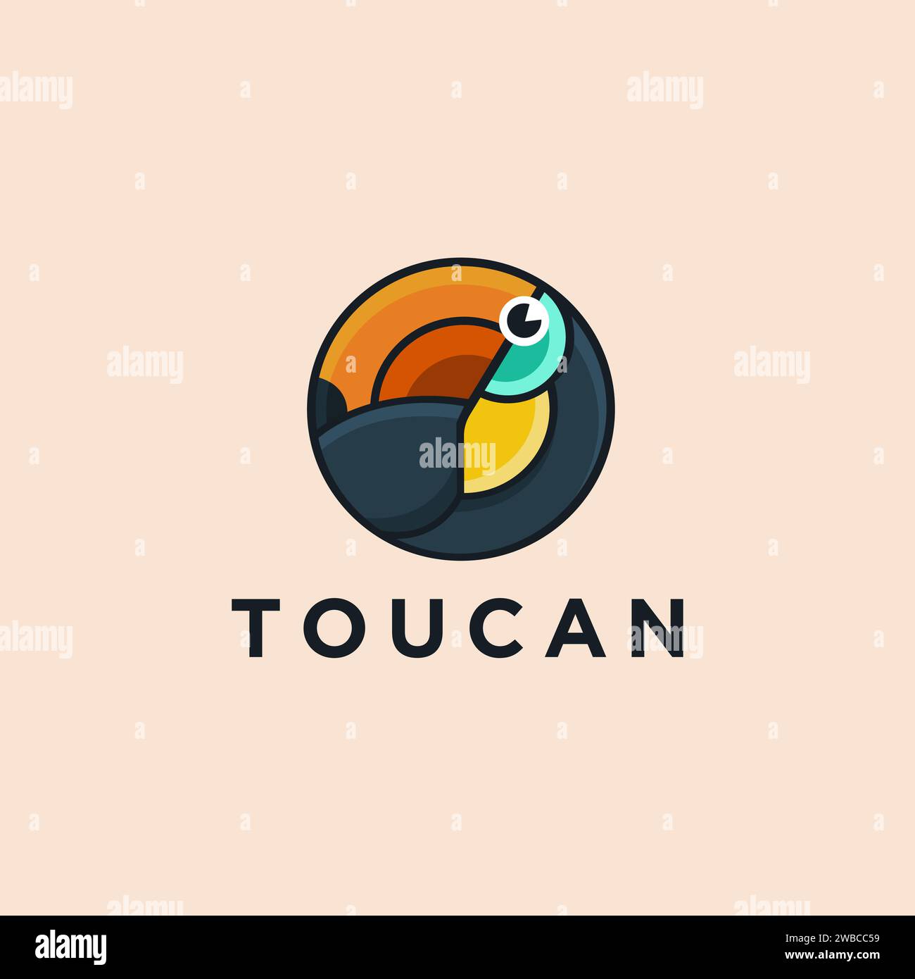 Abstract colorful Circle Toucan logo icon Stock Vector Image & Art - Alamy