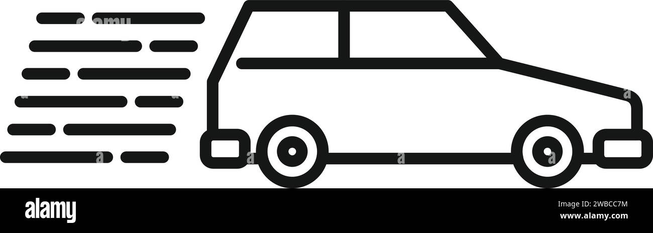 Fast car speed icon outline vector. Panel meter device. Scale run Stock ...