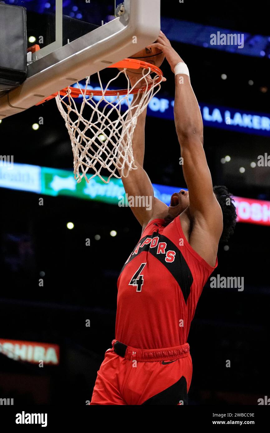 Toronto Raptors forward Scottie Barnes (4) dunks during the first half ...