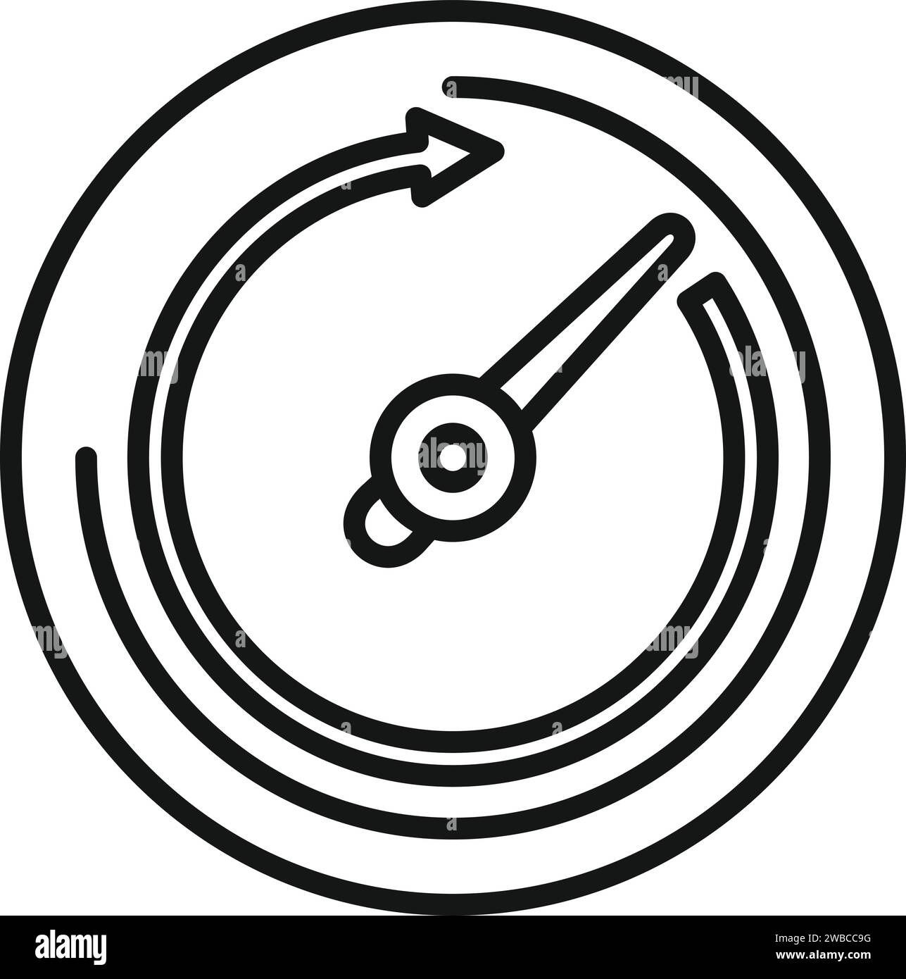 Velocity gauge icon outline vector. Speed fast meter. Pace panel Stock ...