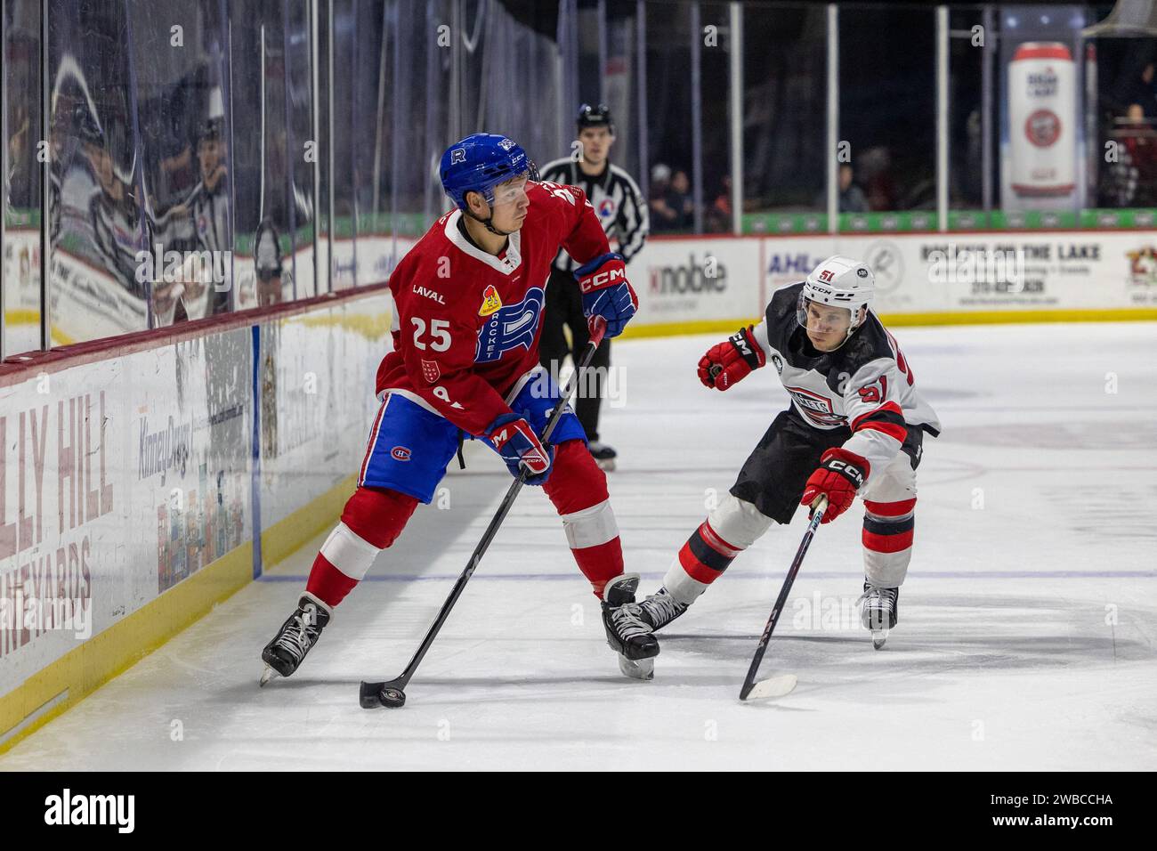 January 7th, 2024: Laval Rocket defenseman Brady Keeper (25) skates in ...