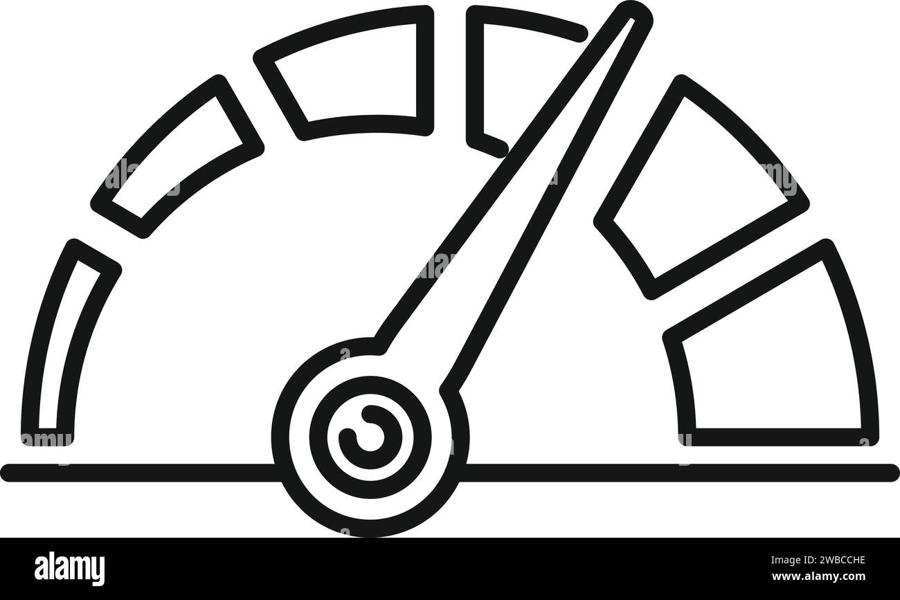 Speedometer panel icon outline vector. Scale run. Effective work Stock ...