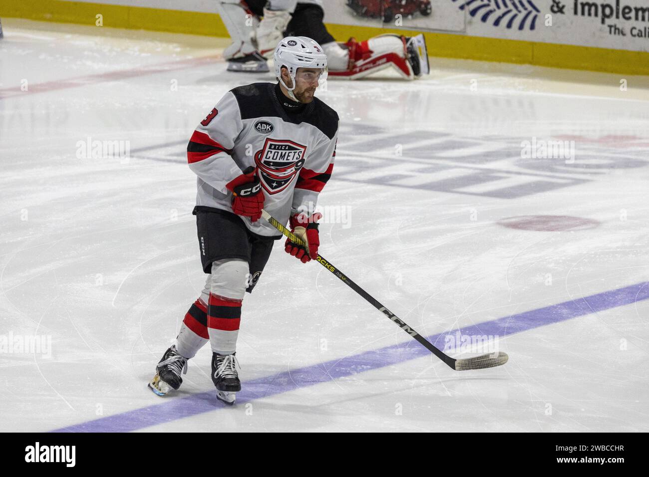January 7th, 2024: Utica Comets defenseman Will MacKinnon (3) skates in ...