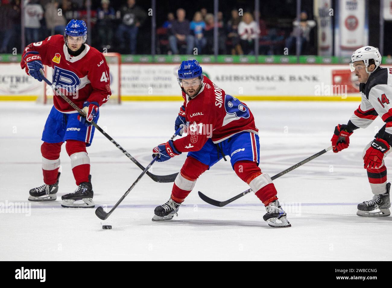 January 7th, 2024: Laval Rocket forward Xavier Simoneau (81) skates in ...
