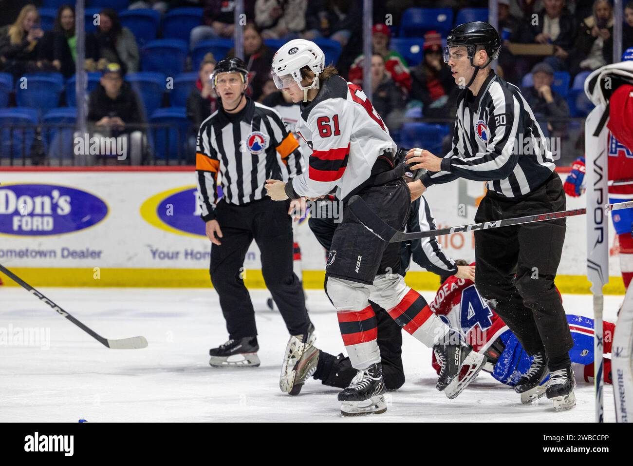 January 7th, 2024: Utica Devils forward Chase Stillman (61) skates in ...