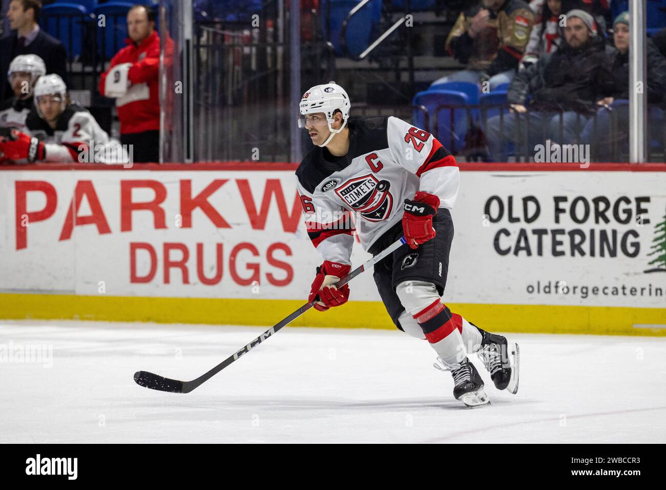 January 7th, 2024: Utica Devils forward Ryan Schmelzer (26) skates in ...