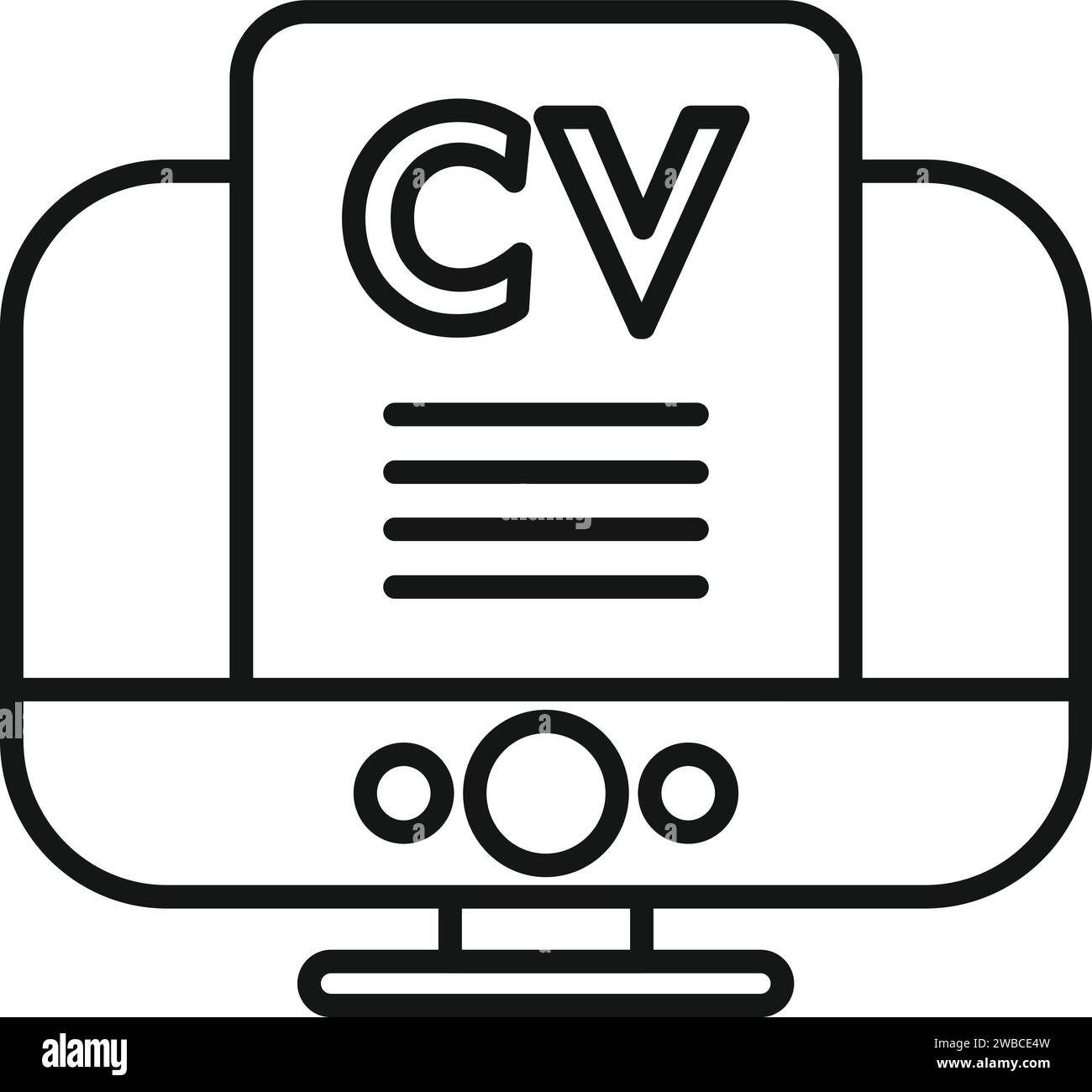 Online cv job icon outline vector. Boos seek. Candidate search find ...