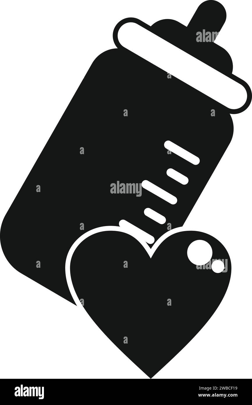 Baby milk bottle care icon simple vector. Parent support. Unity kid ...