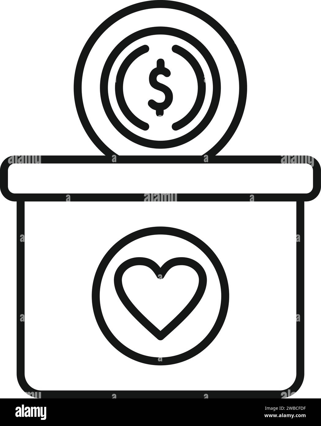 Volunteer care box icon outline vector. Child support. Content unity ...