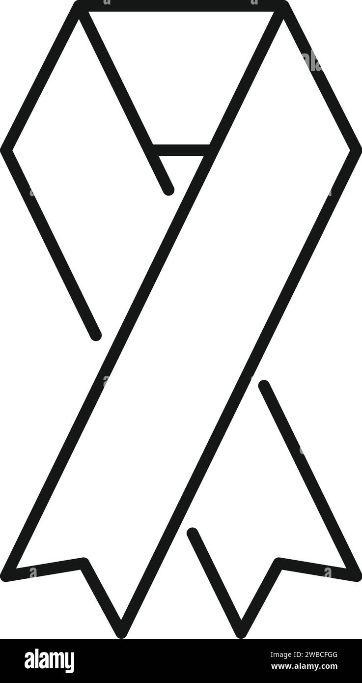 Ribbon kid support icon outline vector. Parental protect. Custody hand ...