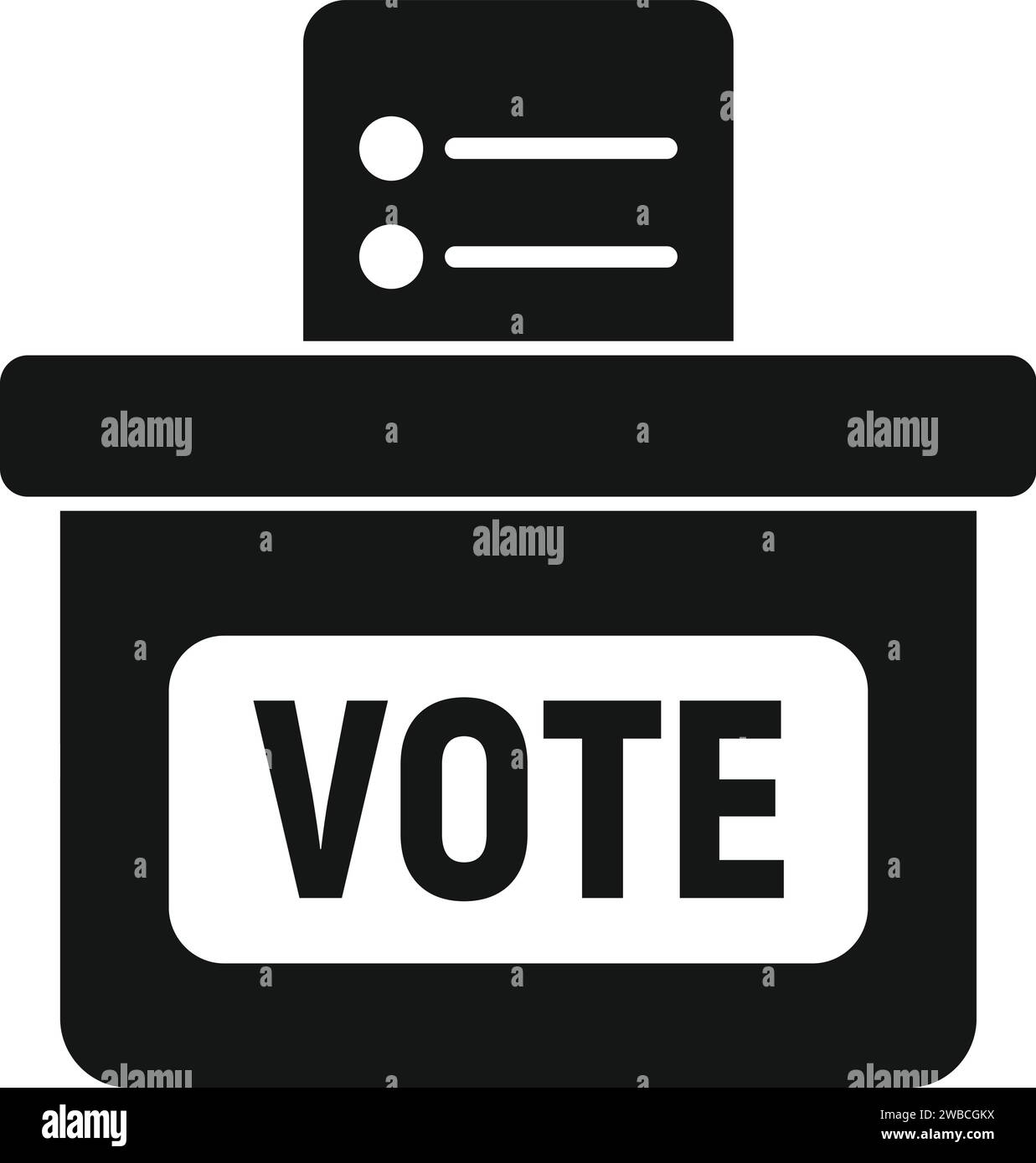 Vote ballot box icon simple vector. Debate talking. People process ...