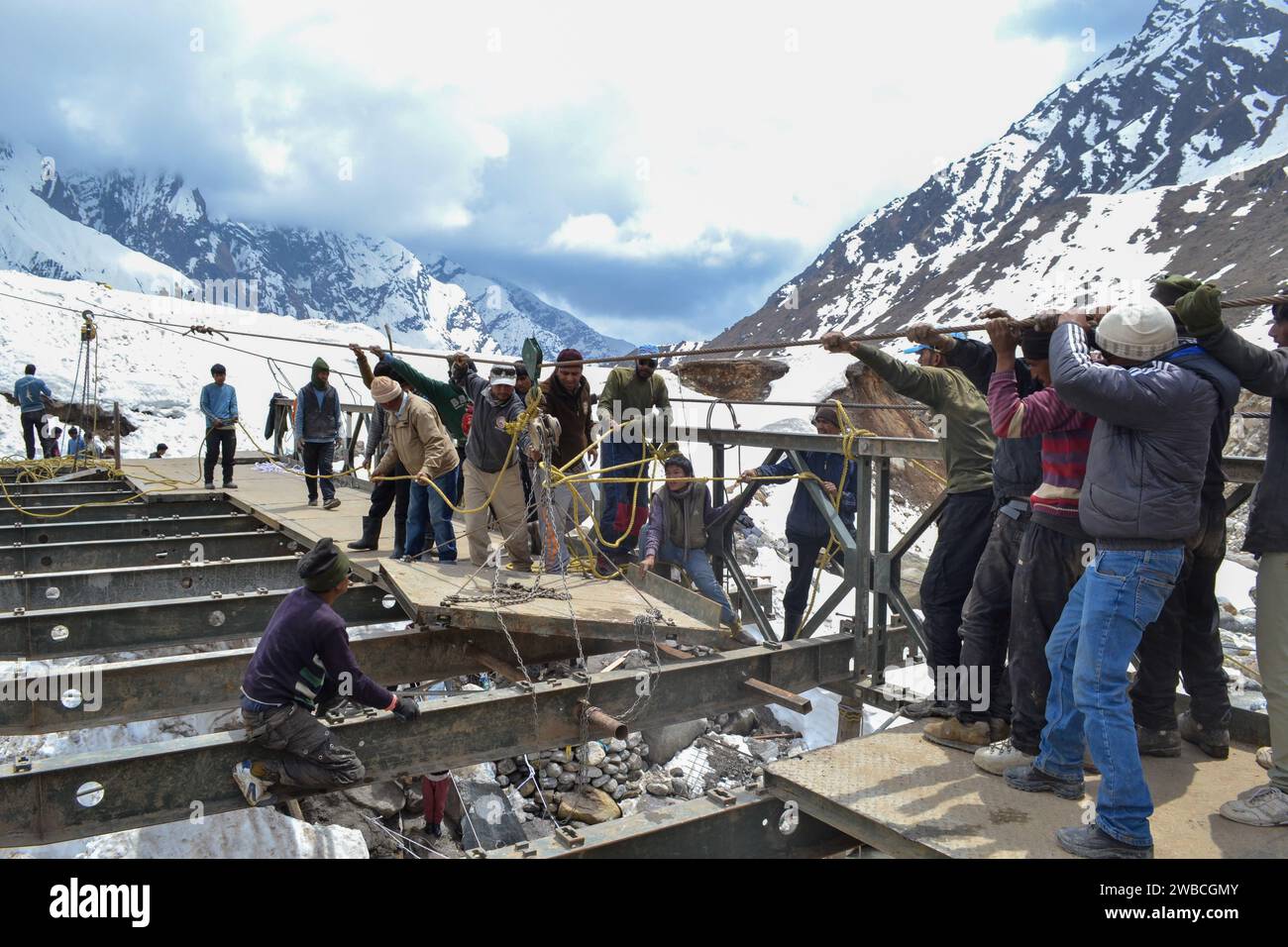 Rudarprayag, Uttarakhand, India, May 18 2014, Kedarnath reconstruction ...