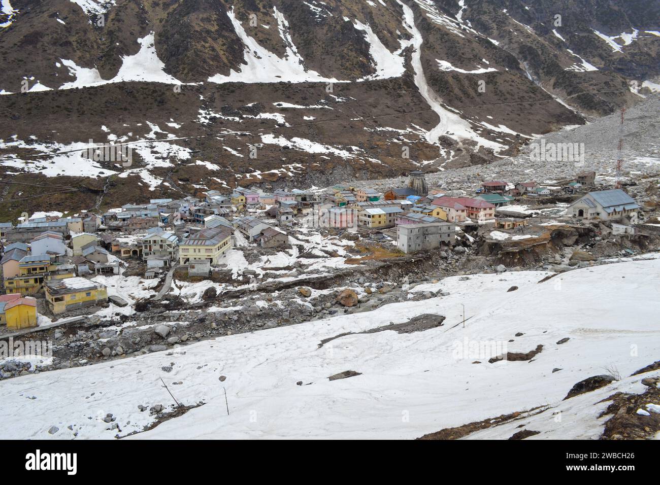Kedarnath Dham, Kedarpuri, Kedar Nagri covered in Snow. Kedarnath is a ...