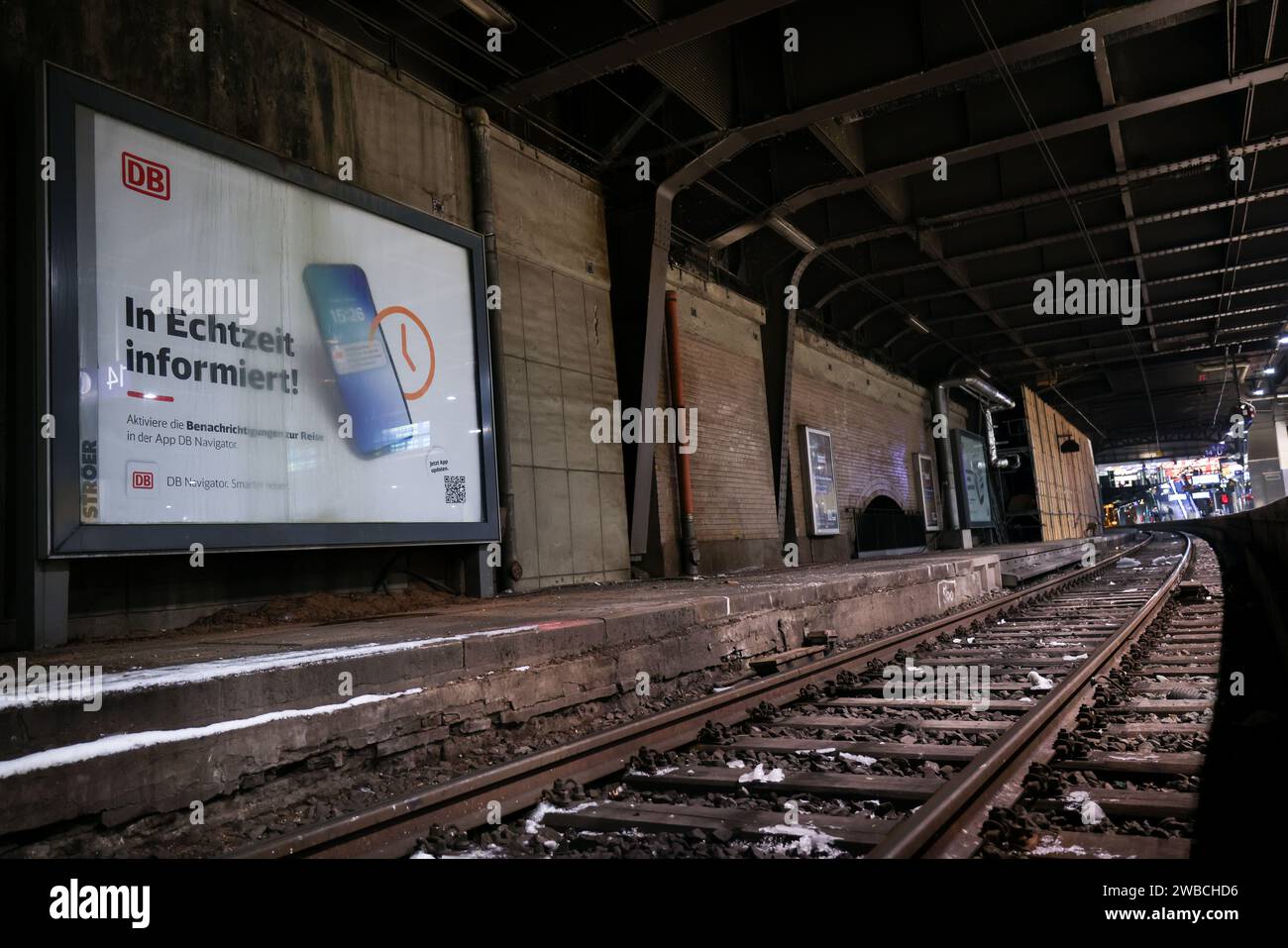 Hamburg, Germany. 10th Jan, 2024. A Deutsche Bahn advertising poster ...
