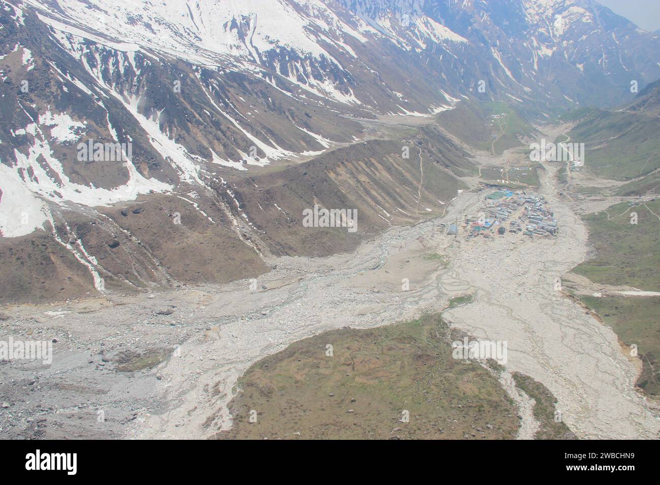 Aerial view of Kedarnath region after disaster in 2013. In June 2013, a ...