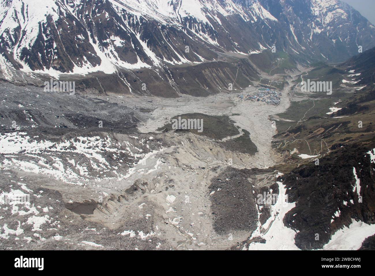 Aerial view of Kedarnath region after disaster in 2013. In June 2013, a ...