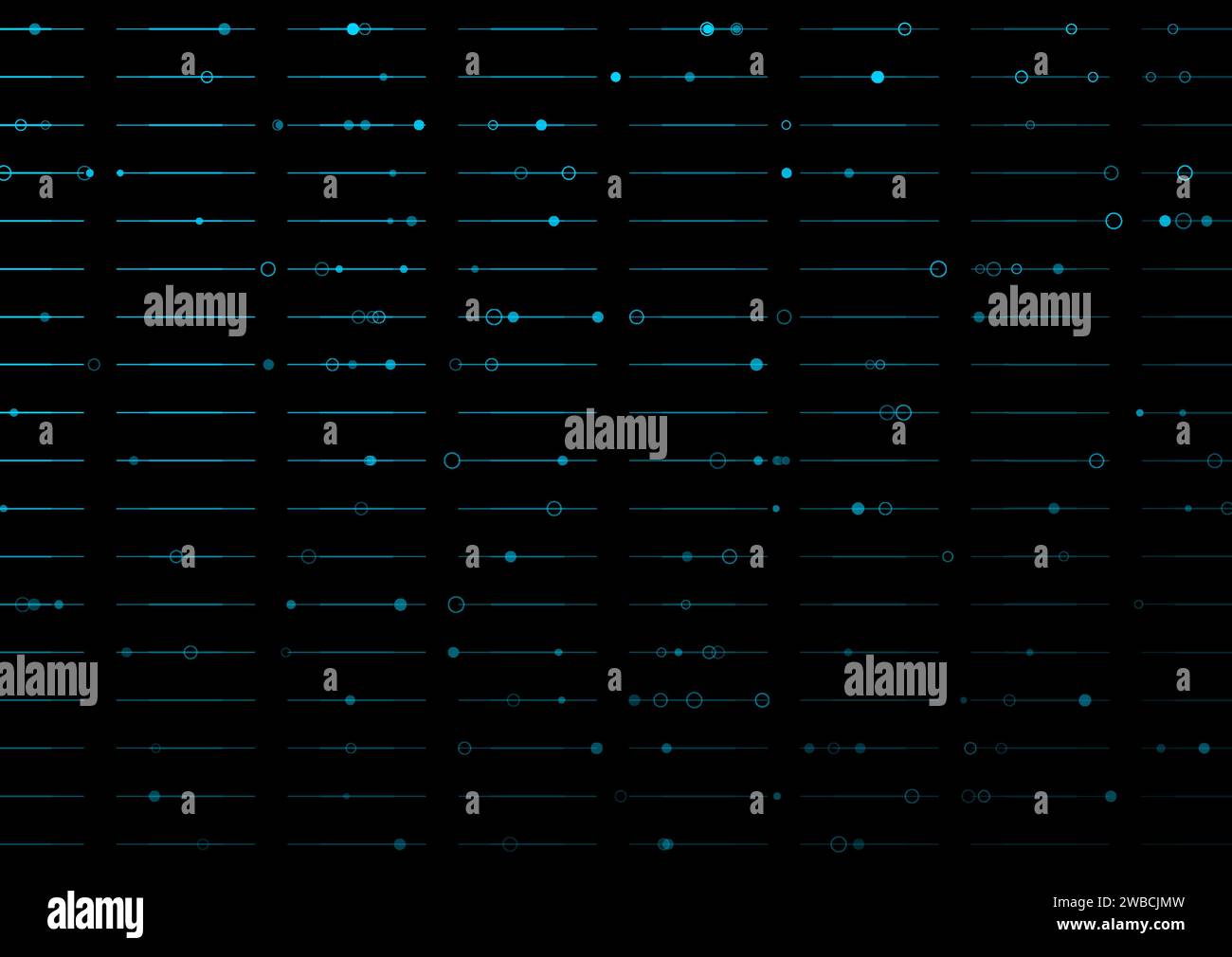 Hi-tech blue dotted lines on black background, futuristic modern design ...