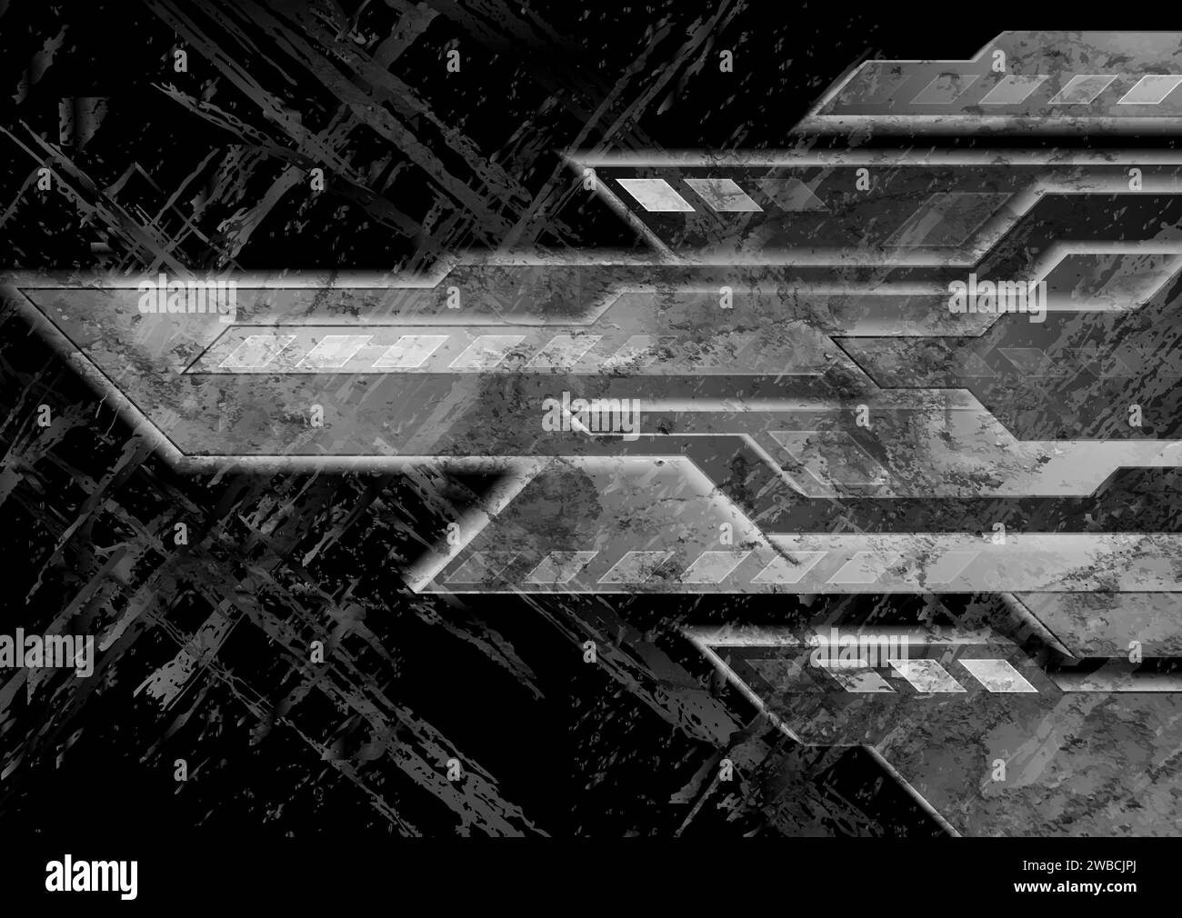Dark grey grunge texture technology abstract background. Futuristic ...
