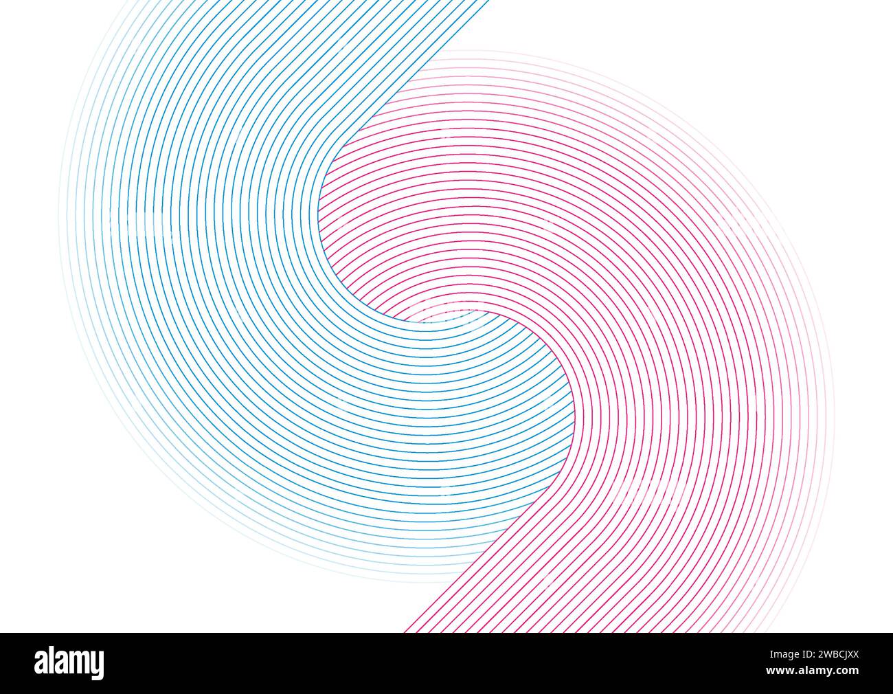Blue and pink minimal circular lines abstract tech background. Vector ...