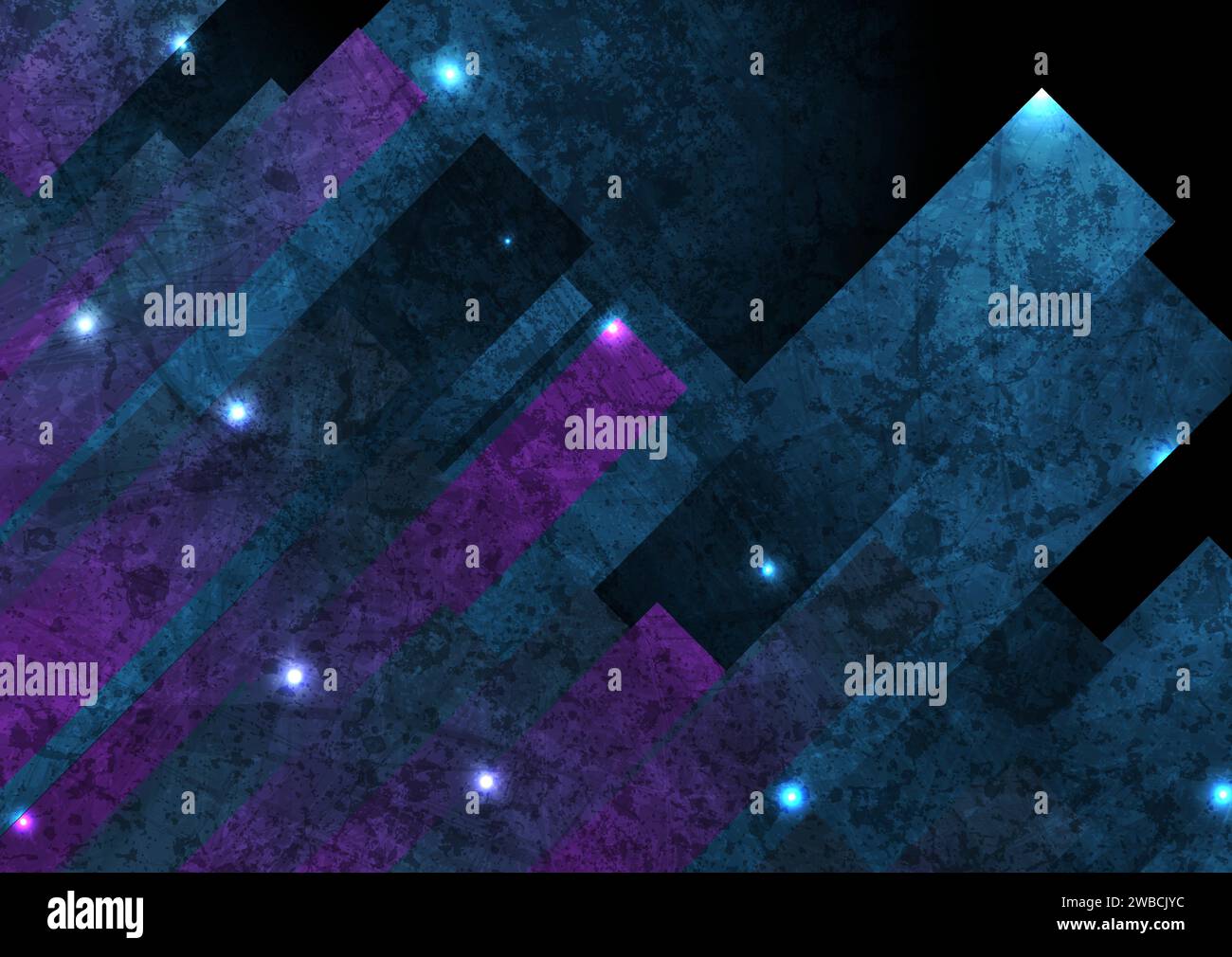 Abstract blue violet glowing shiny stripes minimal grunge background ...