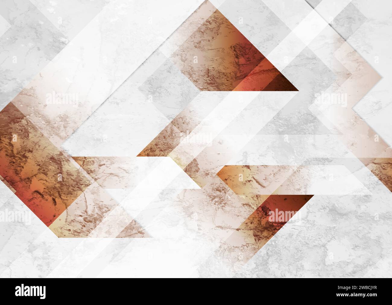 Orange grey geometric shapes abstract tech grunge background. Vector ...