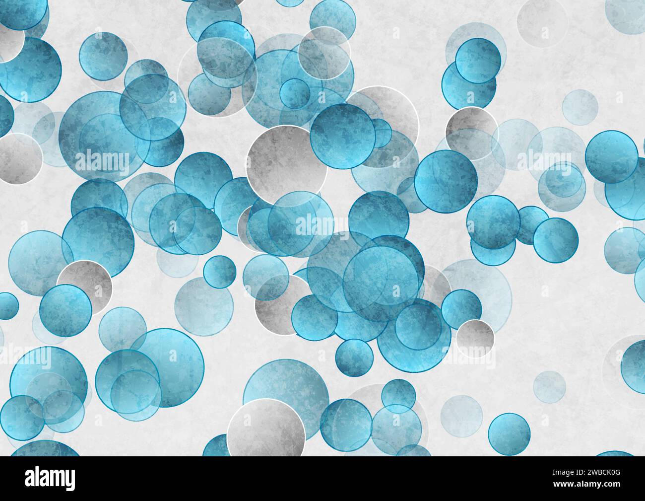 Blue and grey grunge circles abstract geometric background. Vector tech ...