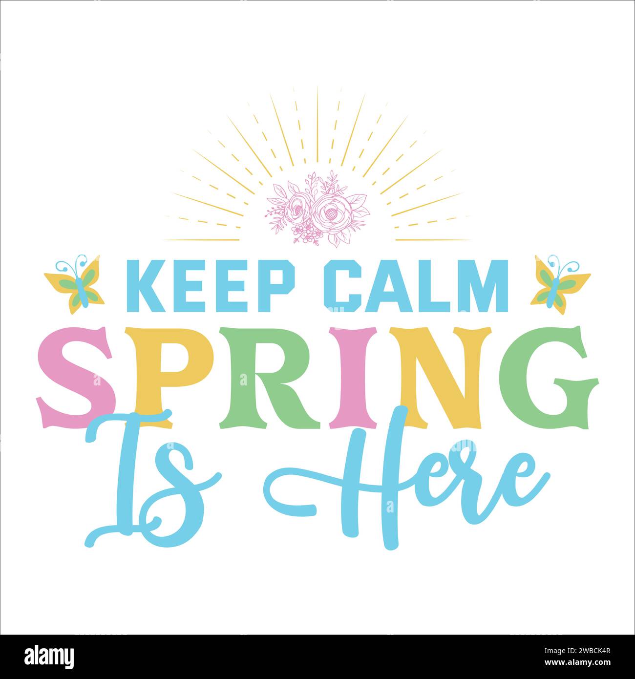Spring SVG Design Typography T-Shirt Design Stock Vector Image & Art ...