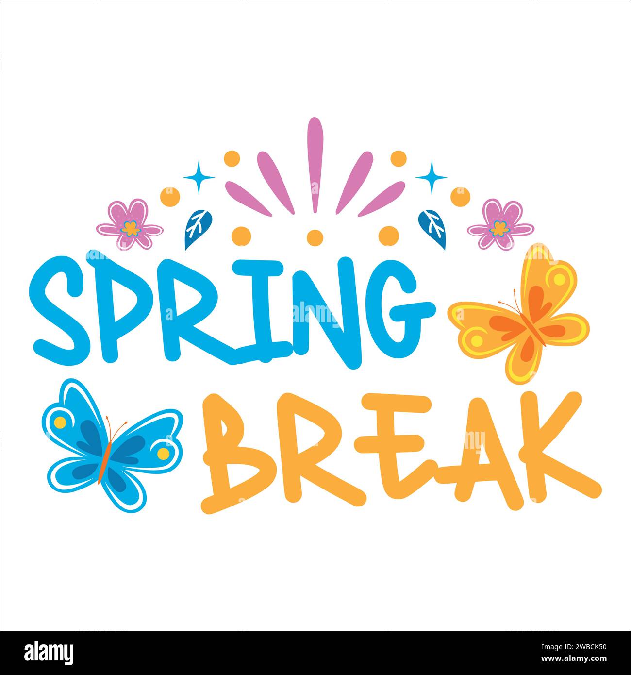 Spring SVG Design Typography T-Shirt Design Stock Vector Image & Art ...