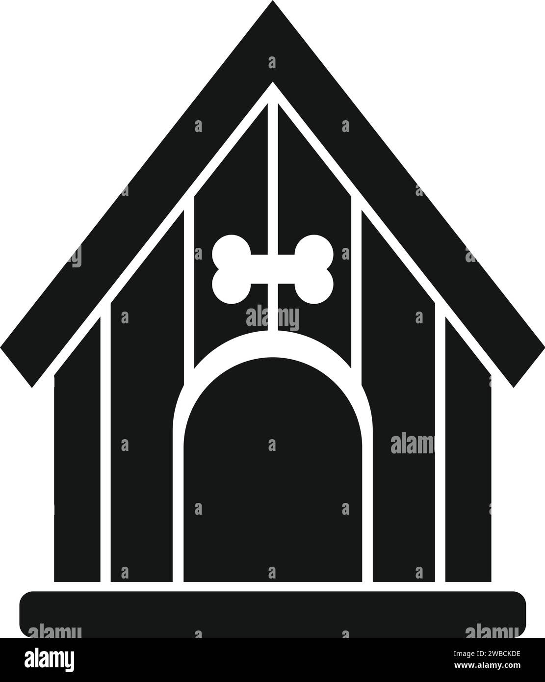 Dog kennel icon simple vector. Pet care home cabin. Creature backyard ...