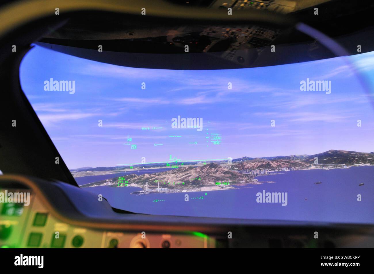 An A350 simulator installed at the Airbus Asia Training Center (AATC ...